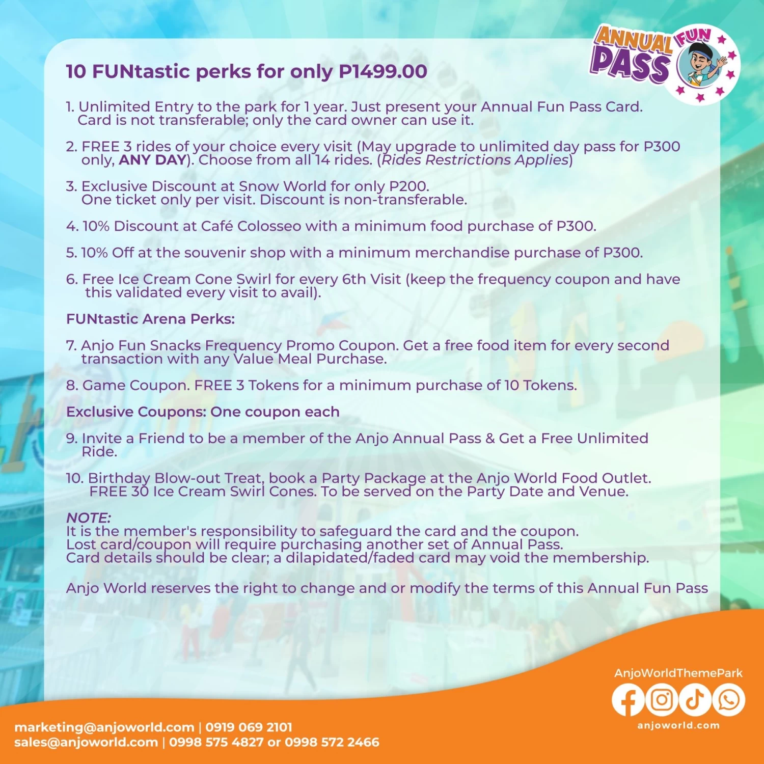 ANNUAL PASS | Anjo World Theme Park
