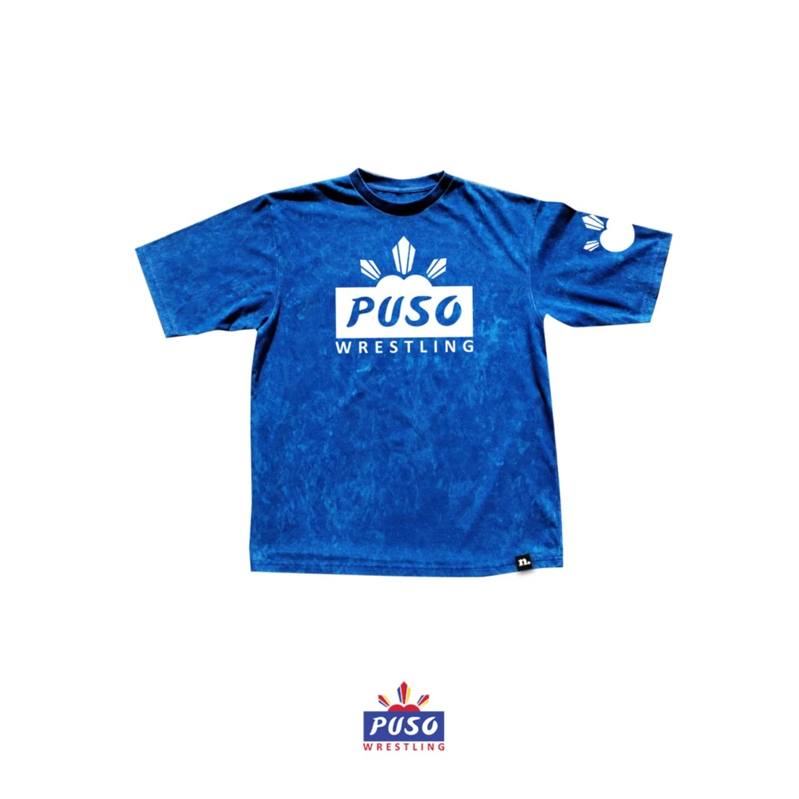 PUSO WRESTLING LOGO TEE - ACID WASH (BLUE) | The Nutcase
